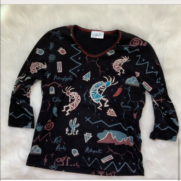 Cactus Bay | Tops | Cactus Bay Southwest Top New Mexico Kokopelli ...